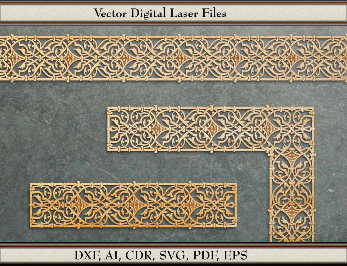 Moroccan Border Vector 73 Svg Dxf Ai Cdr Pdf Eps. for - Etsy