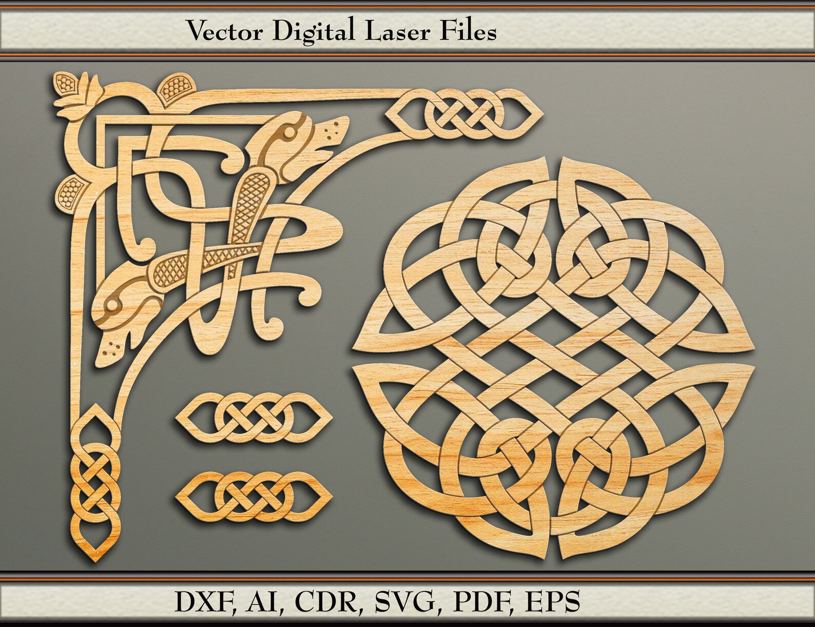 Celtic Knot Vector Corner Design 5 Svg Dxf Ai Cdr Pdf - Etsy