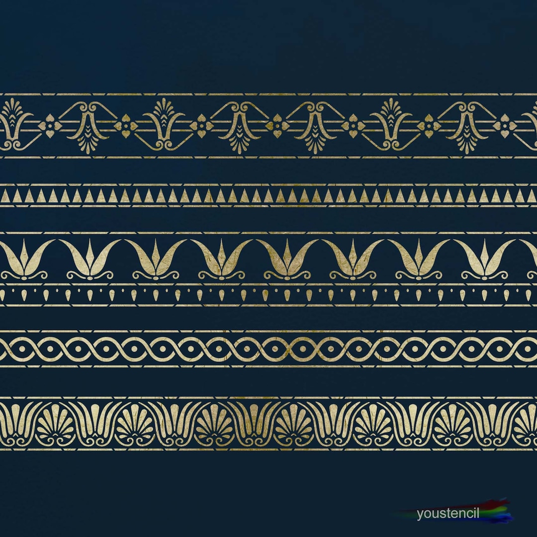 Greek Decorative Borders Stencil, for Walls, Art and Furniture: ST103 ...