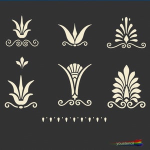 Greek Decorative Motifs Stencil #1 . for Walls, Art and Furniture. ST21 ...