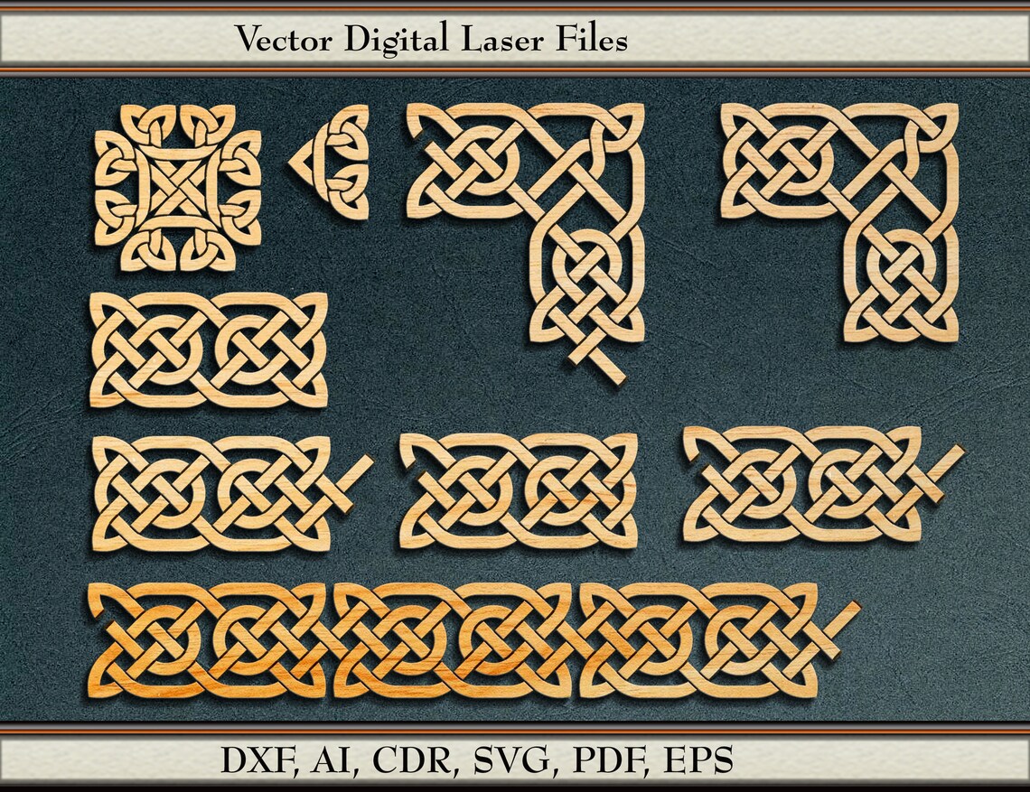 Celtic Knot Border Vector, #89, Svg, Dxf, Ai, Cdr, Pdf, Eps. Laser Cut ...
