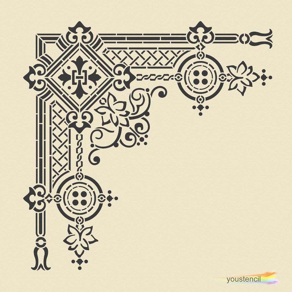 Gothic Corner Stencil for Art Walls & Furniture ST104 - Etsy Canada