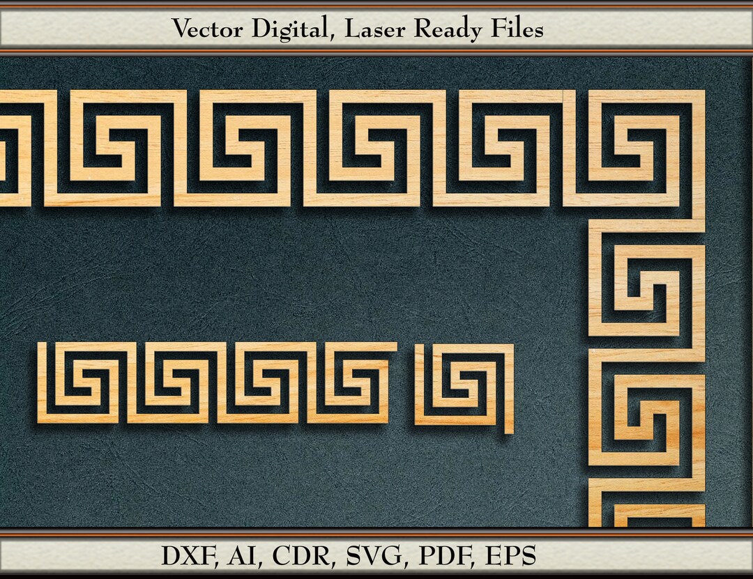 Greek Key Vector, With Corner #51, Svg, Dxf, Ai, Cdr, Pdf, Eps. for ...