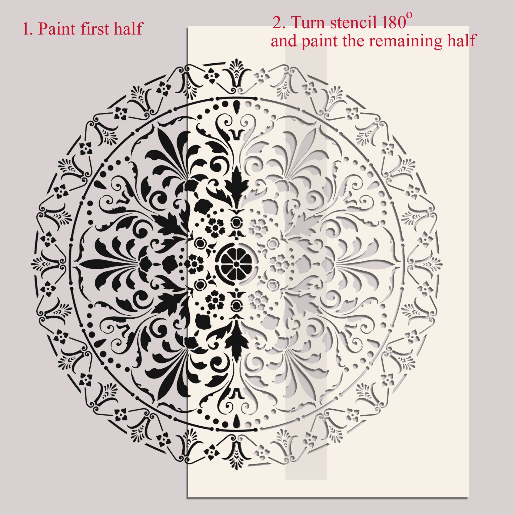 Large Mandala Wall Stencil ST90 - Etsy