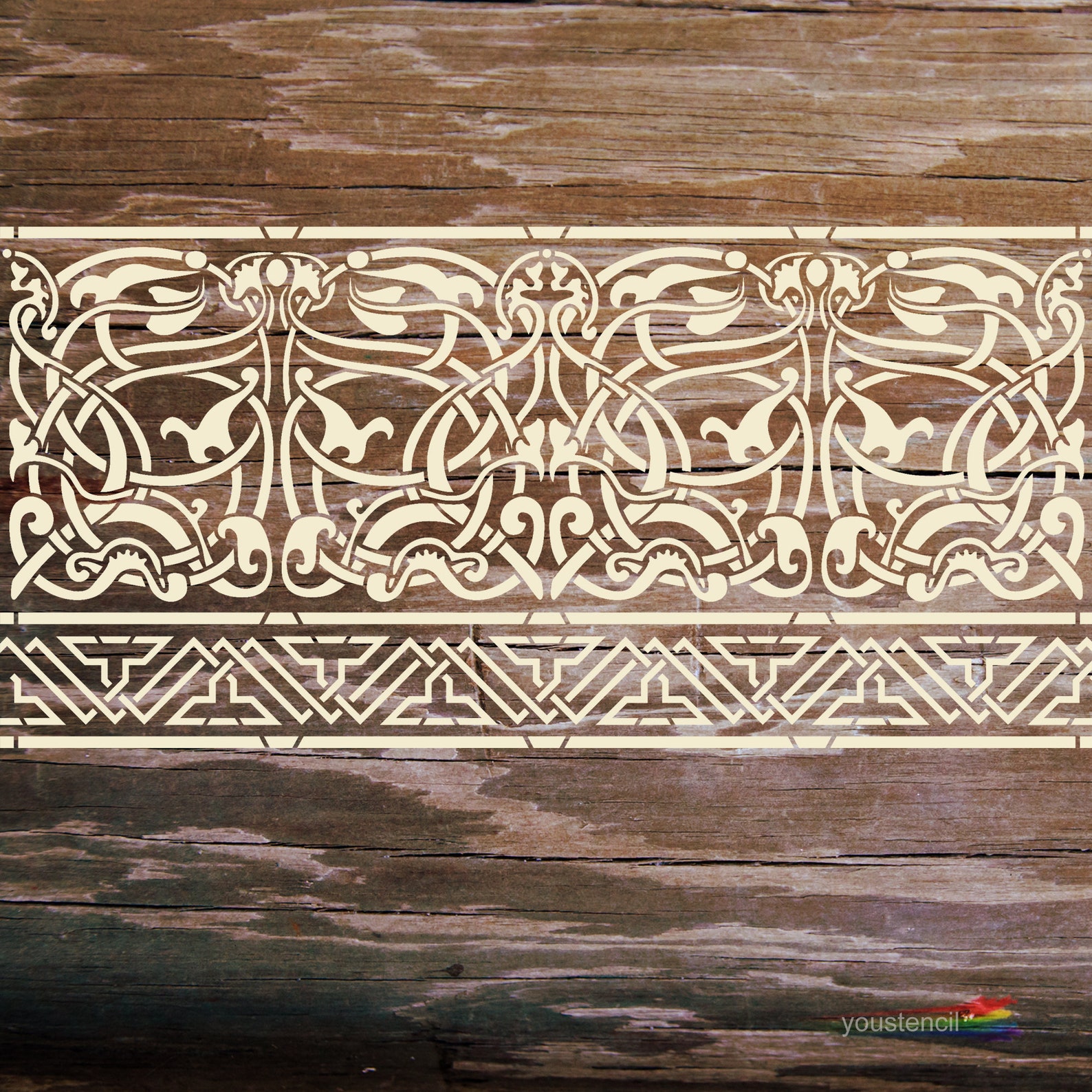 Moroccan Border Stencil for Art Walls and Furniture ST96R | Etsy