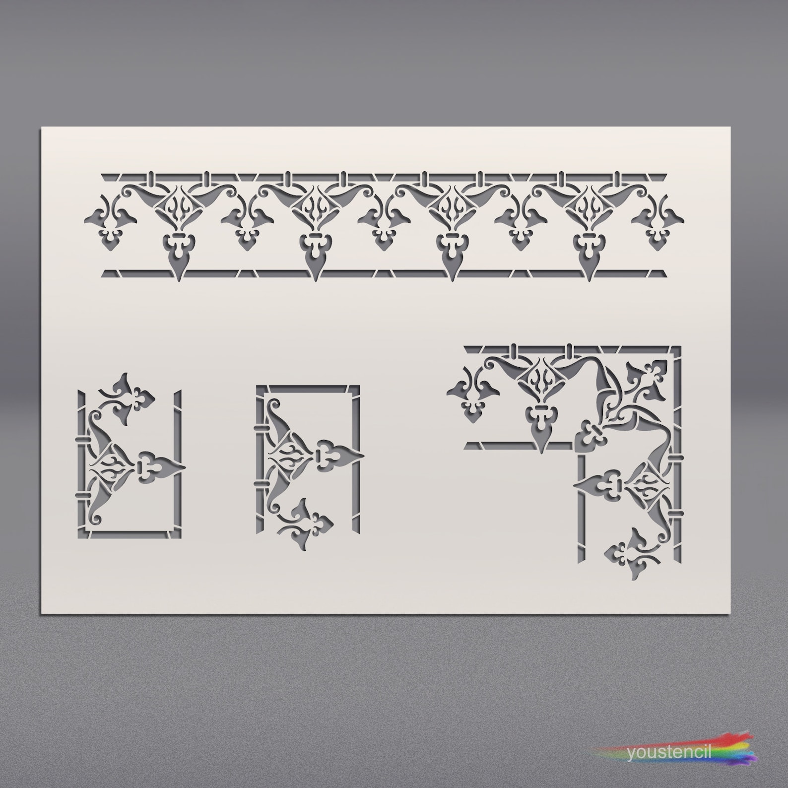 Moroccan Border Stencil With Corner and Terminations . for | Etsy