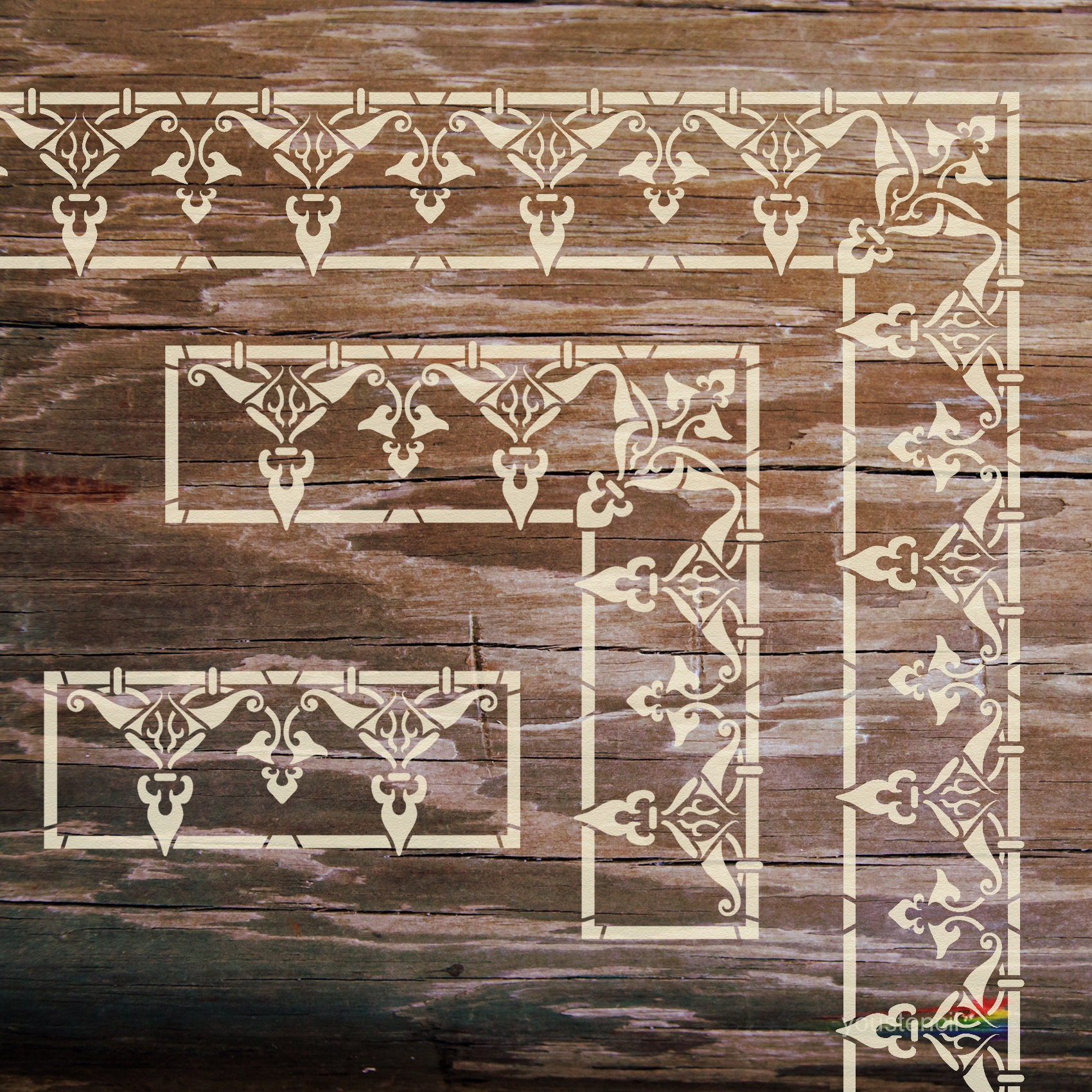 Moroccan Border Stencil With Corner and Terminations . for | Etsy