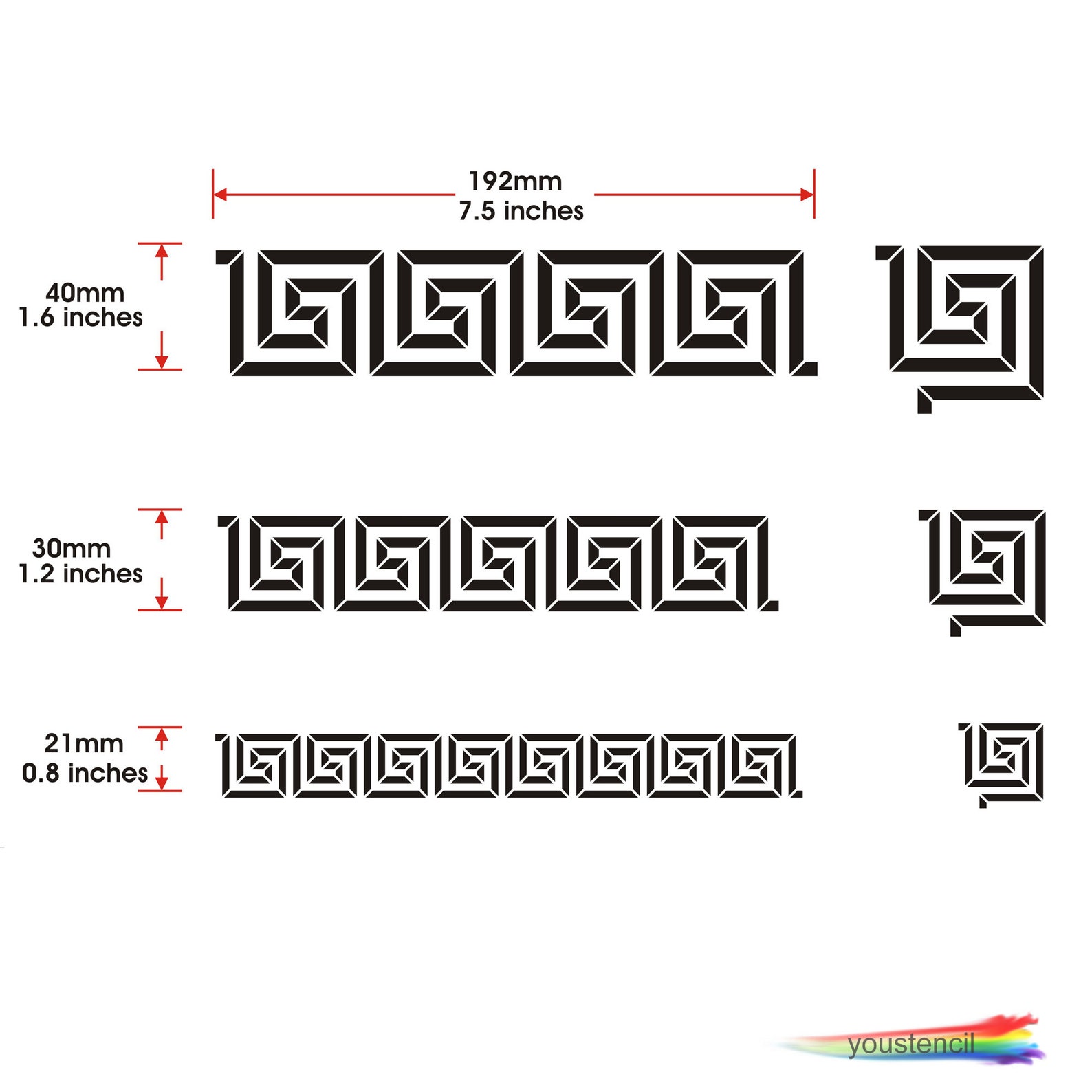 Greek Key Stencil Set With Corners, for Walls, Furniture and Art. ST51 ...
