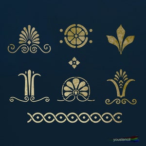 Greek Decorative Motifs Stencil 2 , for Walls, Art and Furniture. ST36 ...