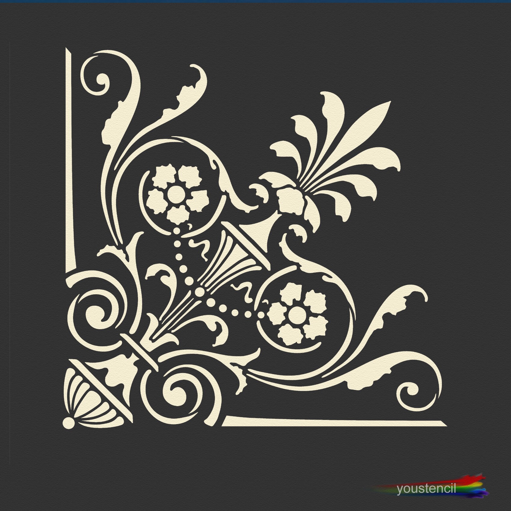 Victorian Corner Stencil for Walls Furniture and Art. ST7 | Etsy