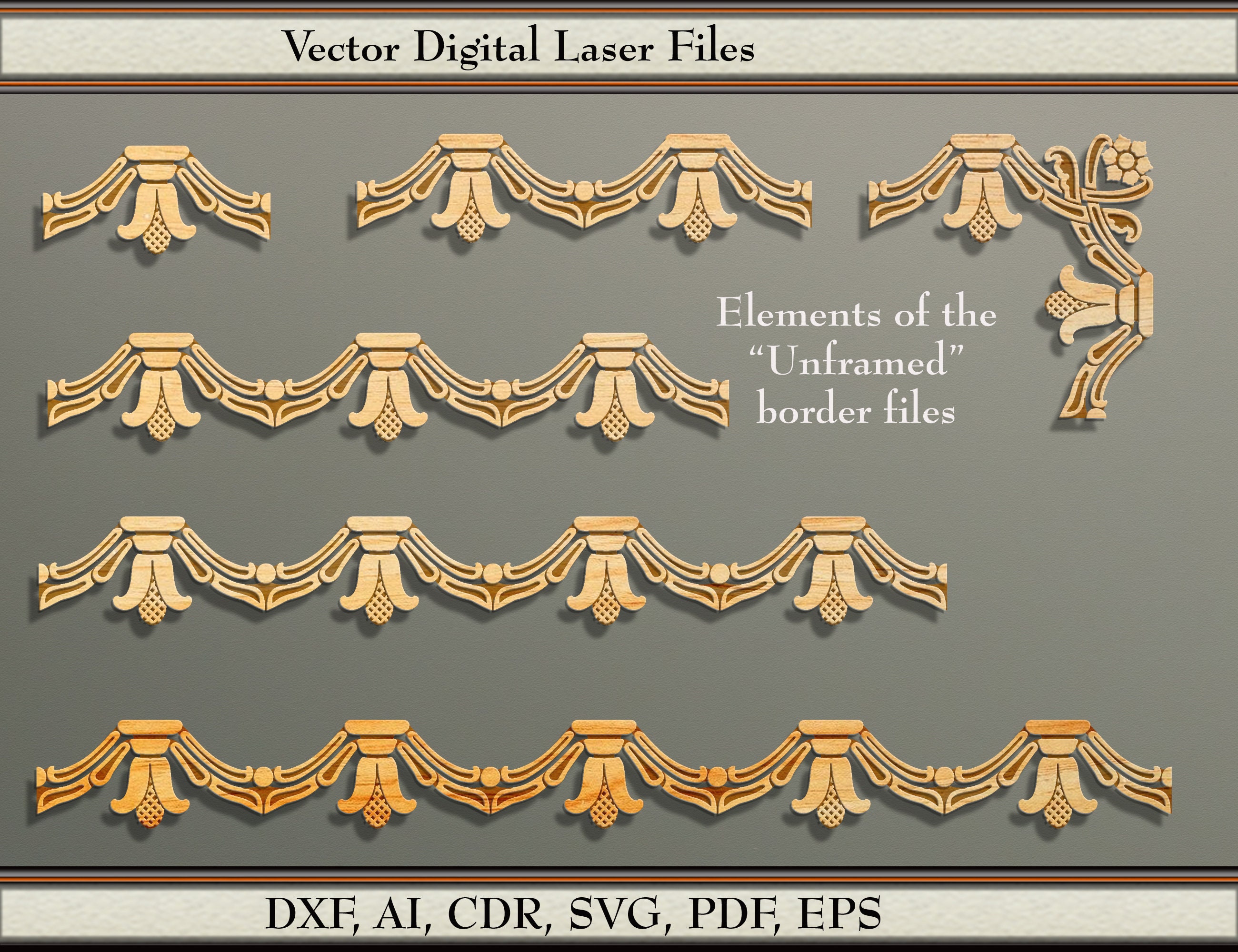 Victorian Border Vector 1. Svg Dxf Ai Cdr Pdf Eps. for - Etsy Australia