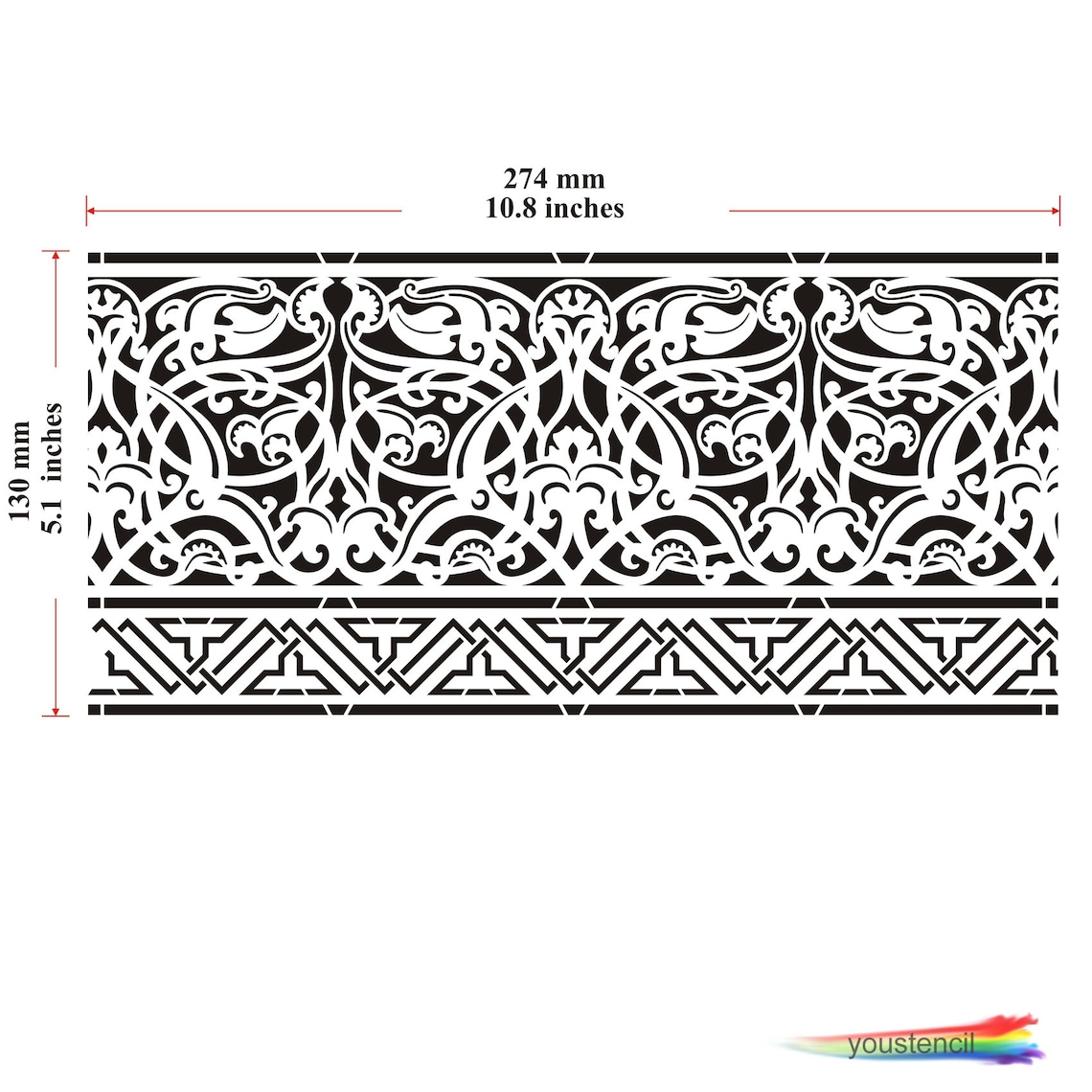 Moroccan Border Stencil for Art Walls and Furniture ST96 - Etsy