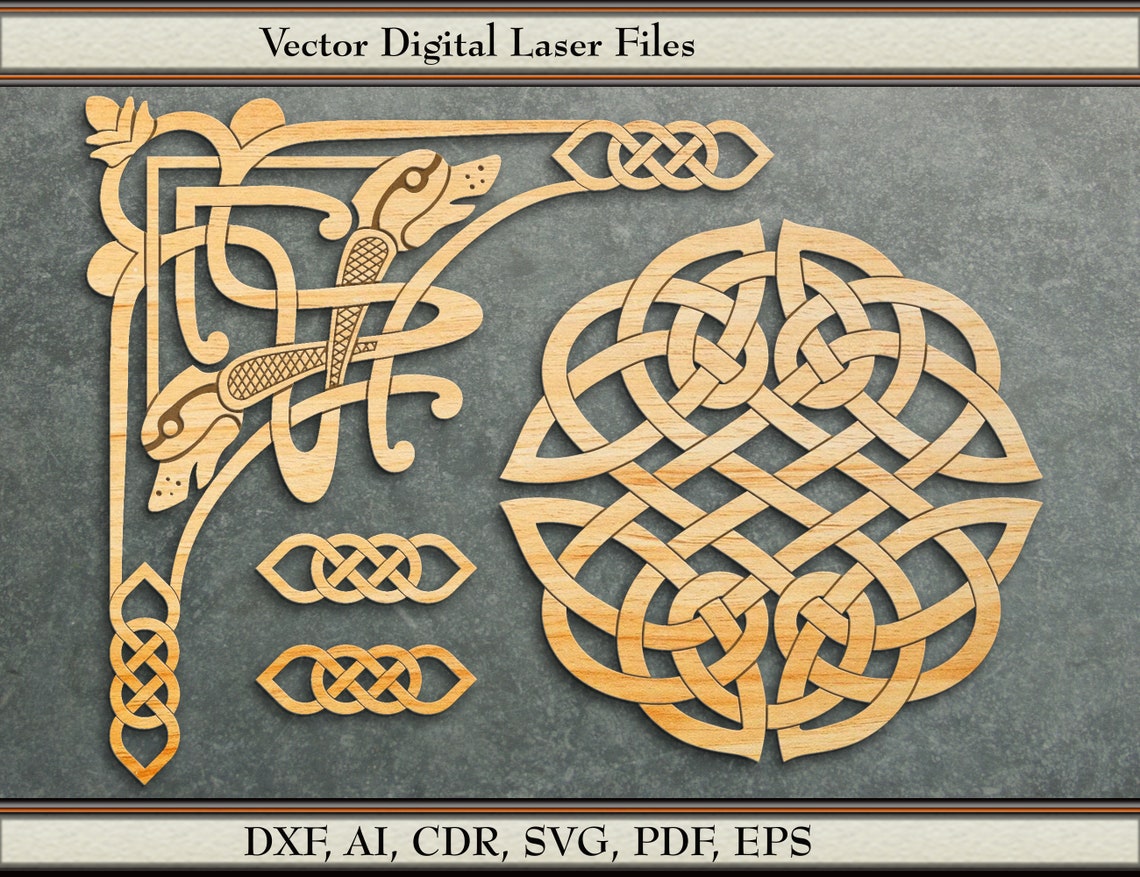 Celtic Knot Vector Corner Design 5 Svg Dxf Ai Cdr Pdf - Etsy UK