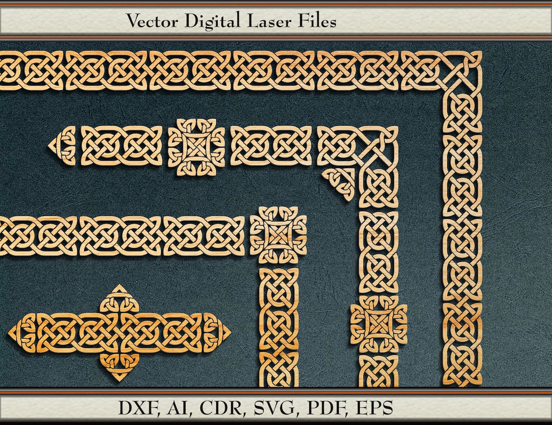 Celtic Knot Border Vector, #89, Svg, Dxf, Ai, Cdr, Pdf, Eps. Laser Cut ...