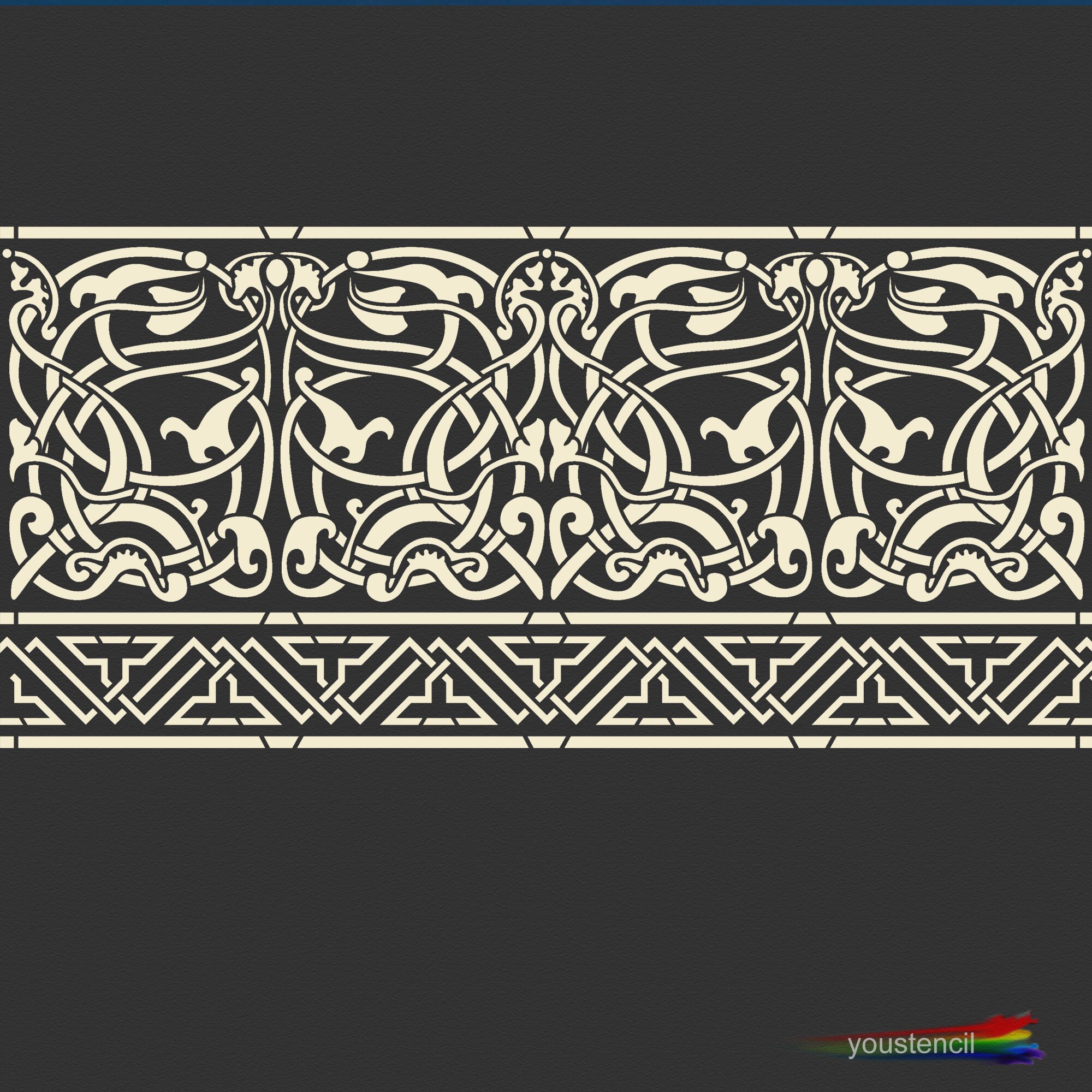 Moroccan Border Stencil for Art Walls and Furniture ST96R - Etsy Australia