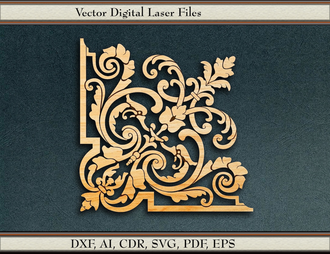 Victorian Corner Design, Vector, #8, Svg, Dxf, Ai, Cdr, Pdf, Eps, for ...