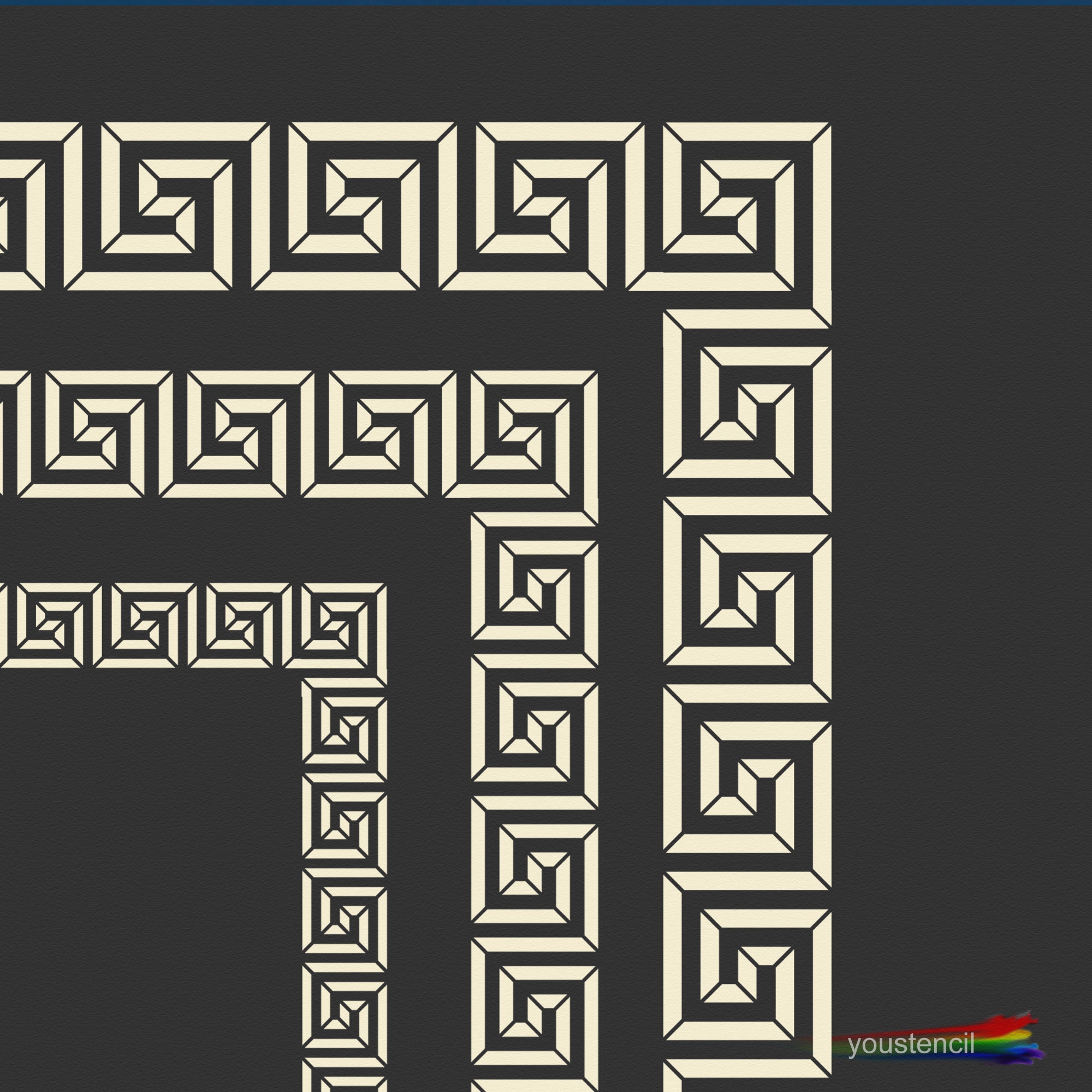 Greek Key Stencil Set With Corners for Walls Furniture and - Etsy UK