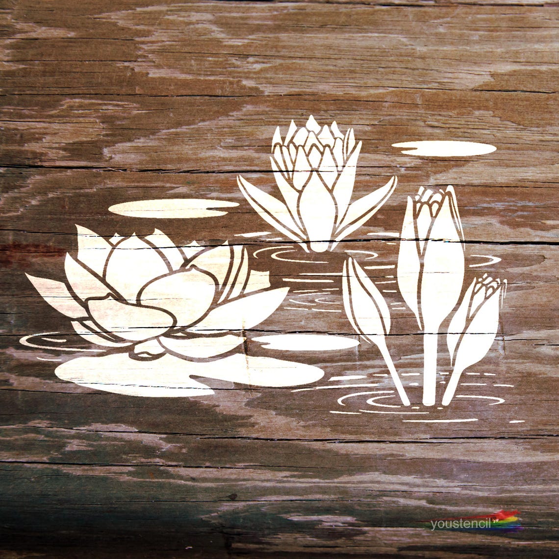 Water Lily Stencil for Walls Art and Furniture. ST47 | Etsy