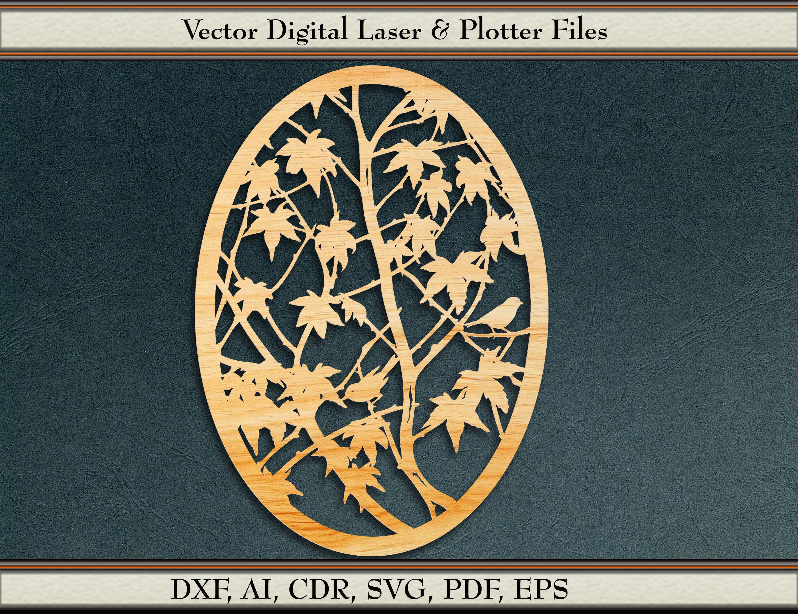 Maple Tree Vector 31 Svg Dxf Ai Cdr Pdf Eps. for Laser - Etsy