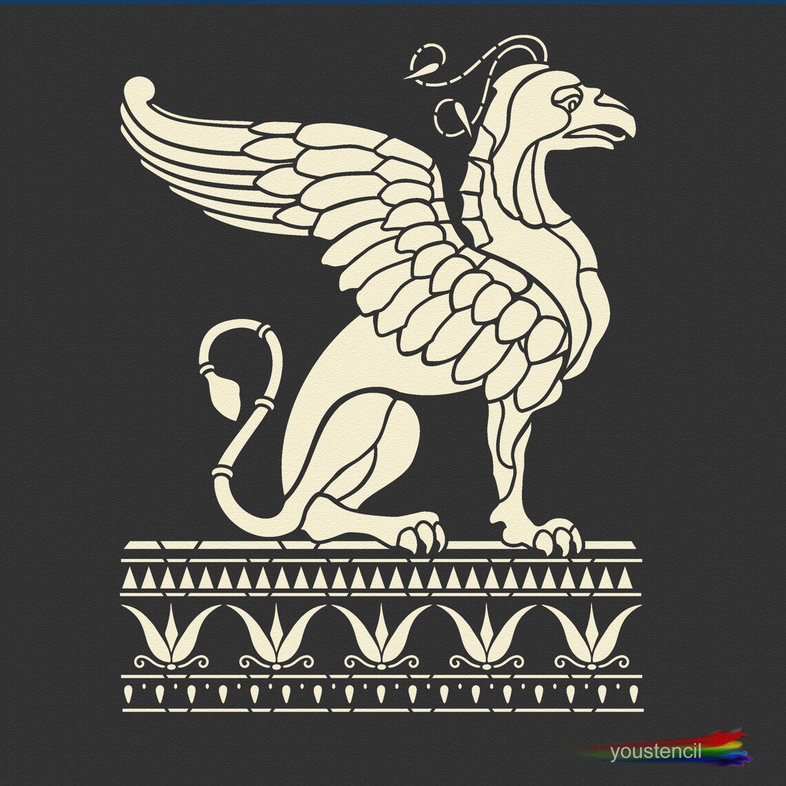 Greek Griffin Stencil . for Art Walls and Furniture. ST100 | Etsy