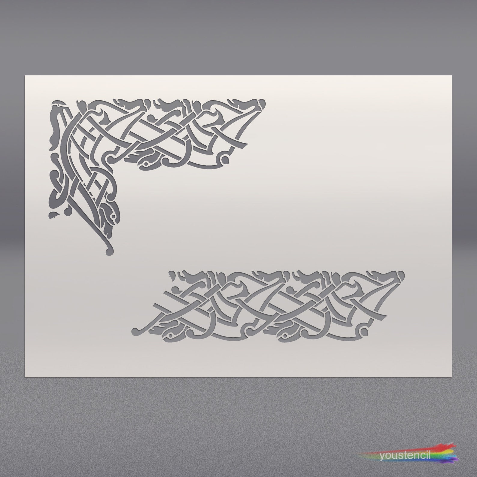 Celtic Border Stencil With Corner. for Walls Furniture and - Etsy