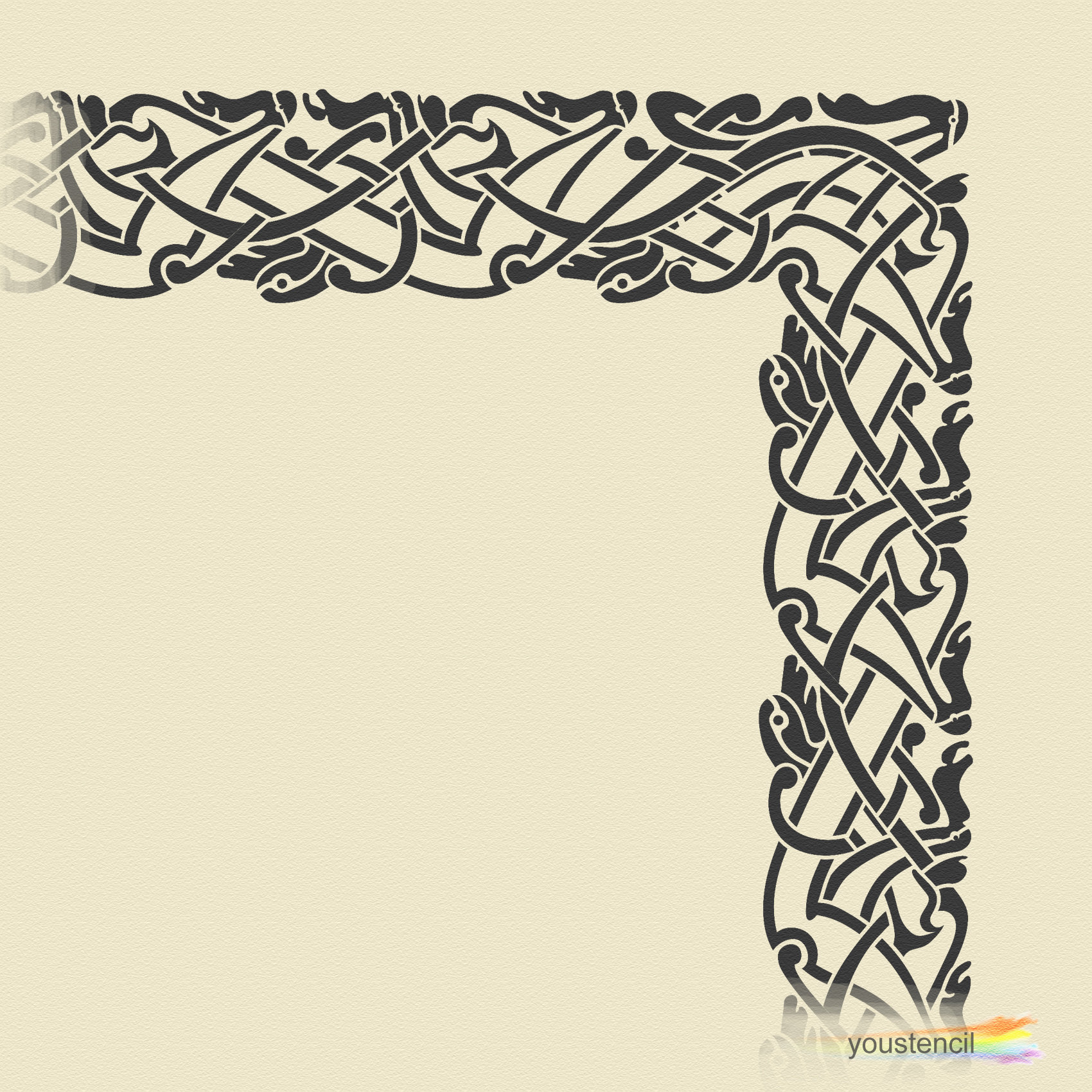 Celtic Border Stencil With Corner. for Walls Furniture and - Etsy Canada