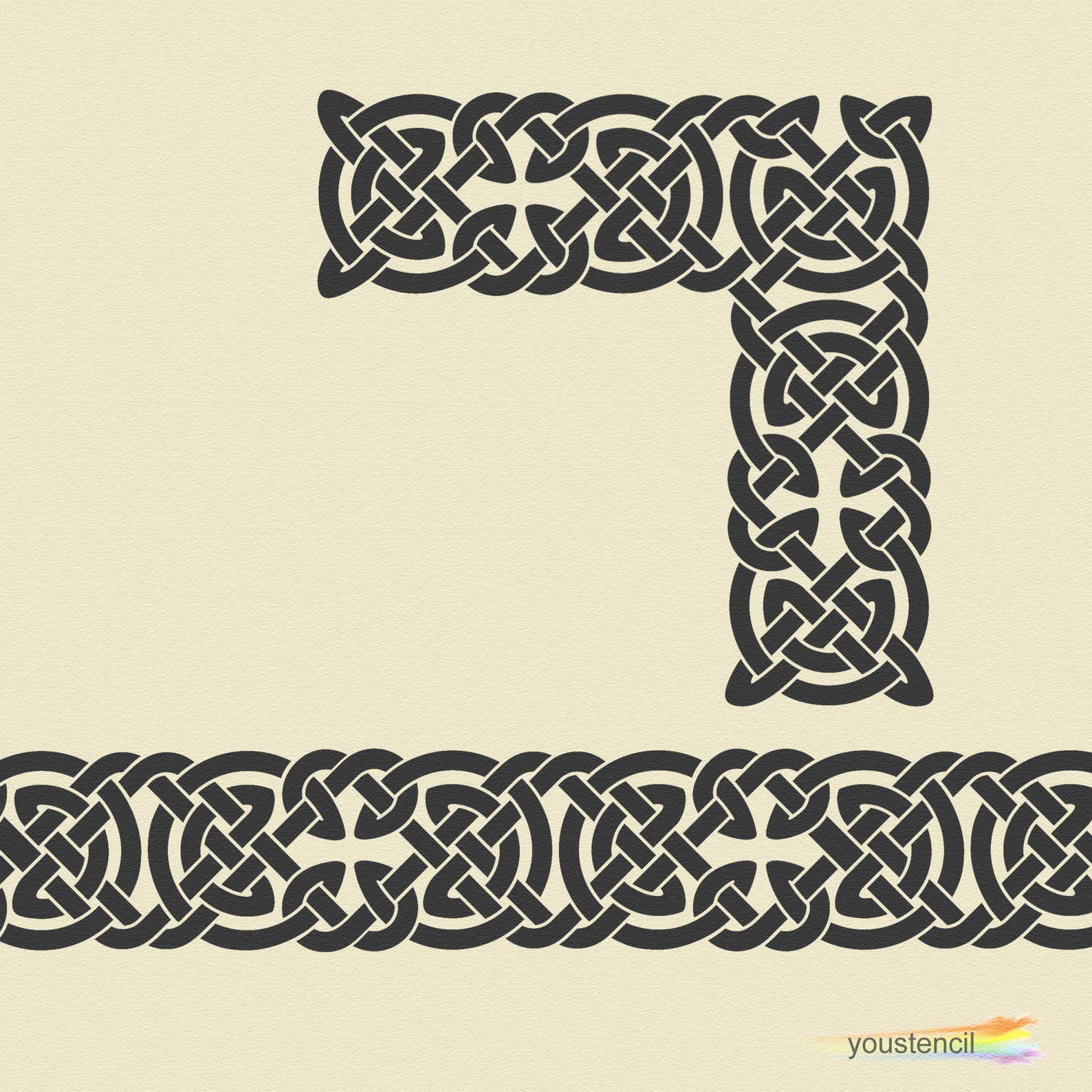 Celtic Border Stencil Set With Corners. ST94 | Etsy