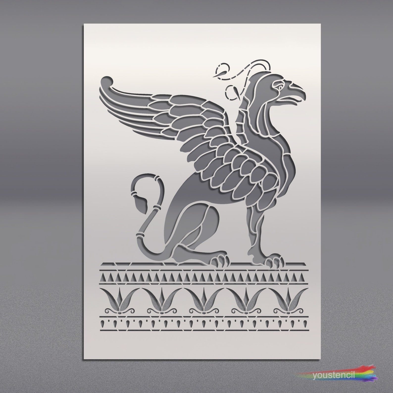 Greek Griffin Stencil . for Art Walls and Furniture. ST100 | Etsy