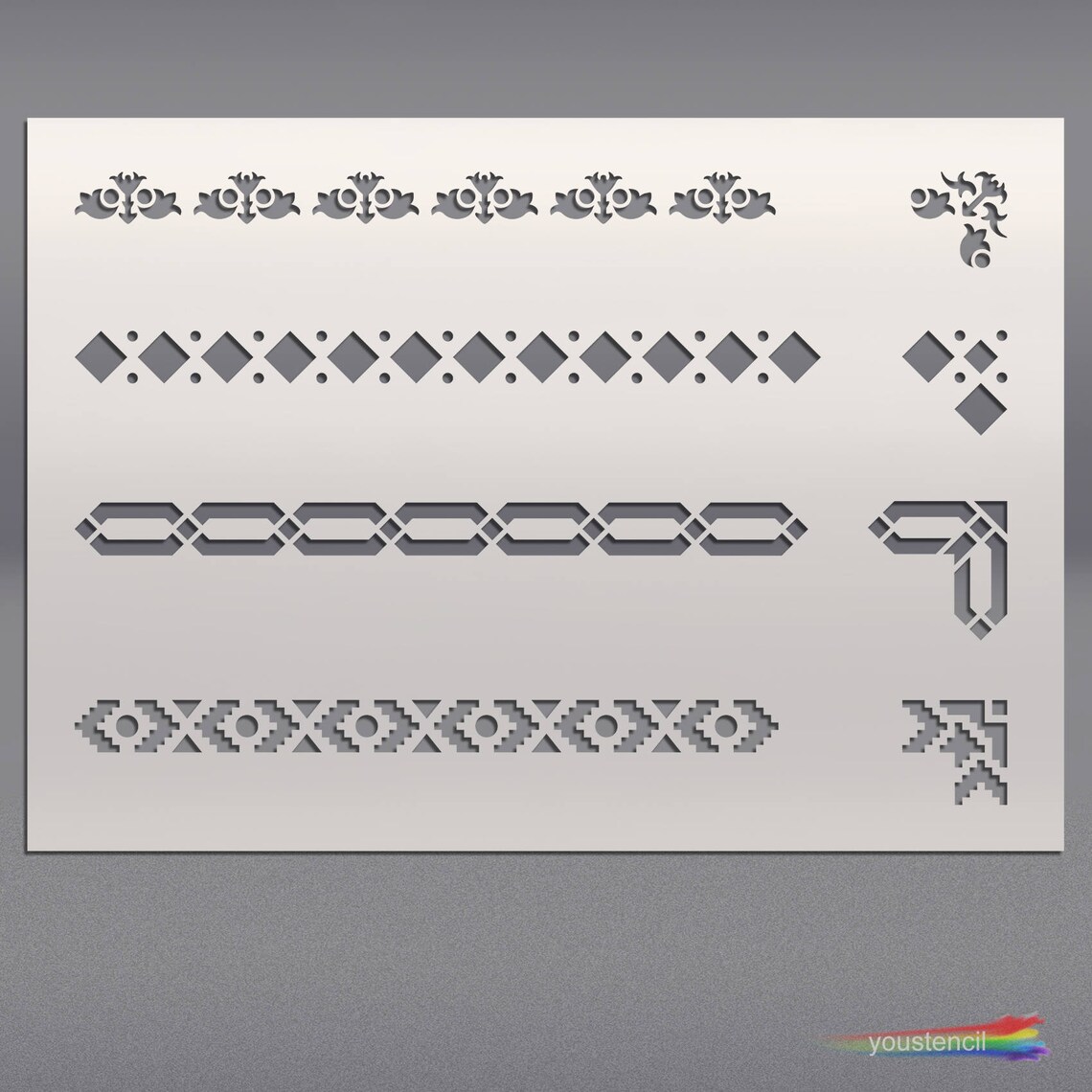 Border Stencil Set With Corners for Art. Walls and Furniture - Etsy