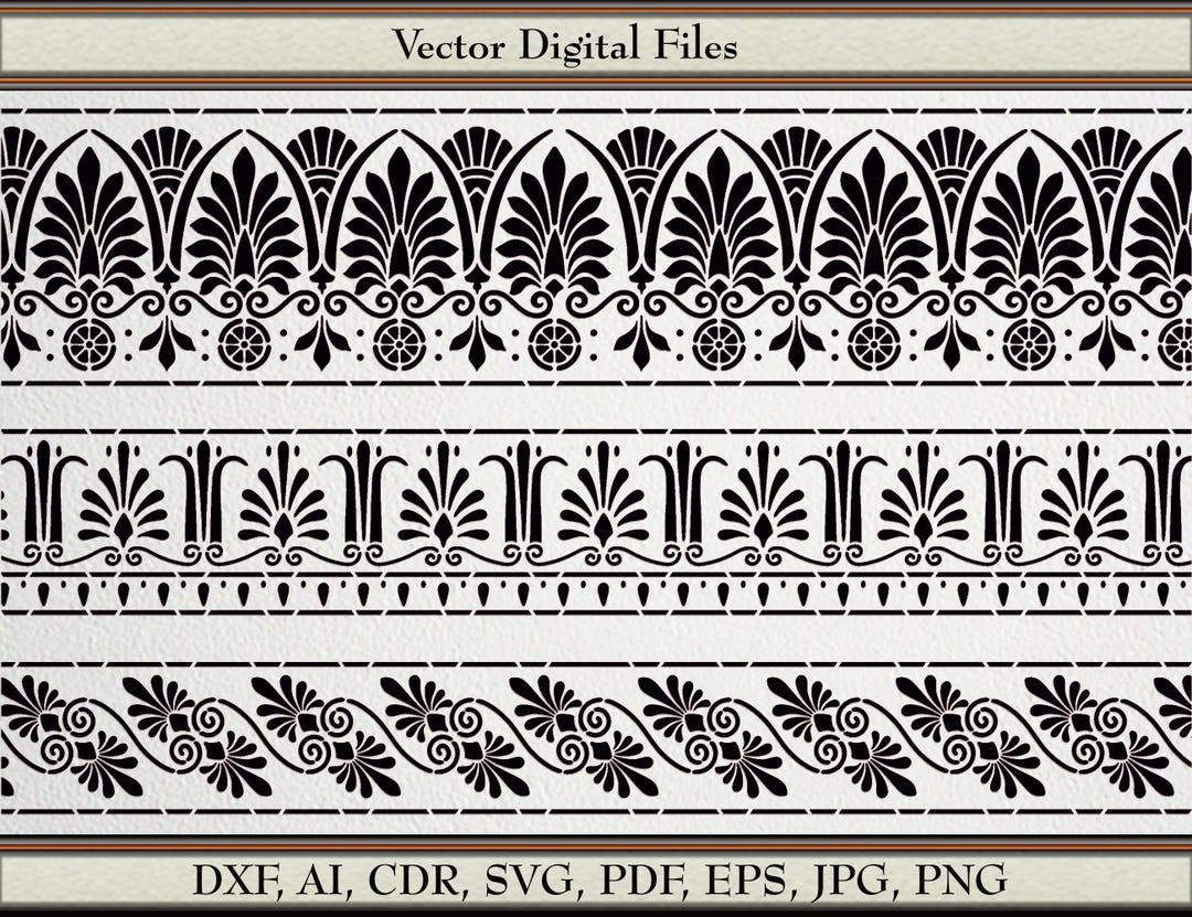 Bordes griegos #120D, archivos vectoriales digitales. SVG, DXF, AI, CDR ...