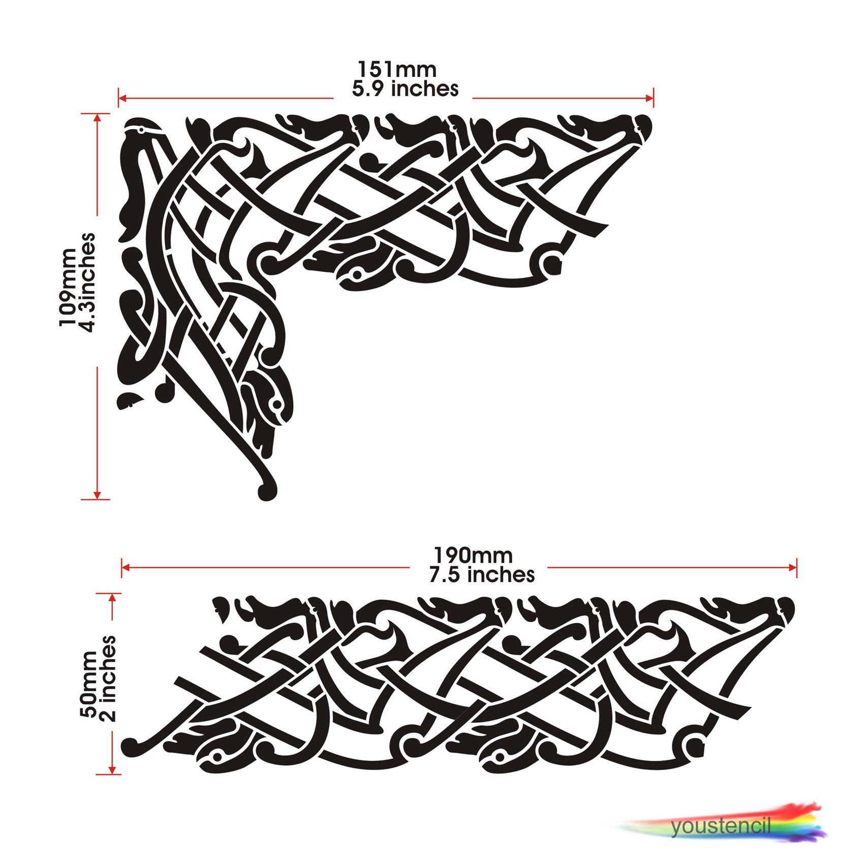 Celtic Border Stencil With Corner. for Walls Furniture and - Etsy Canada
