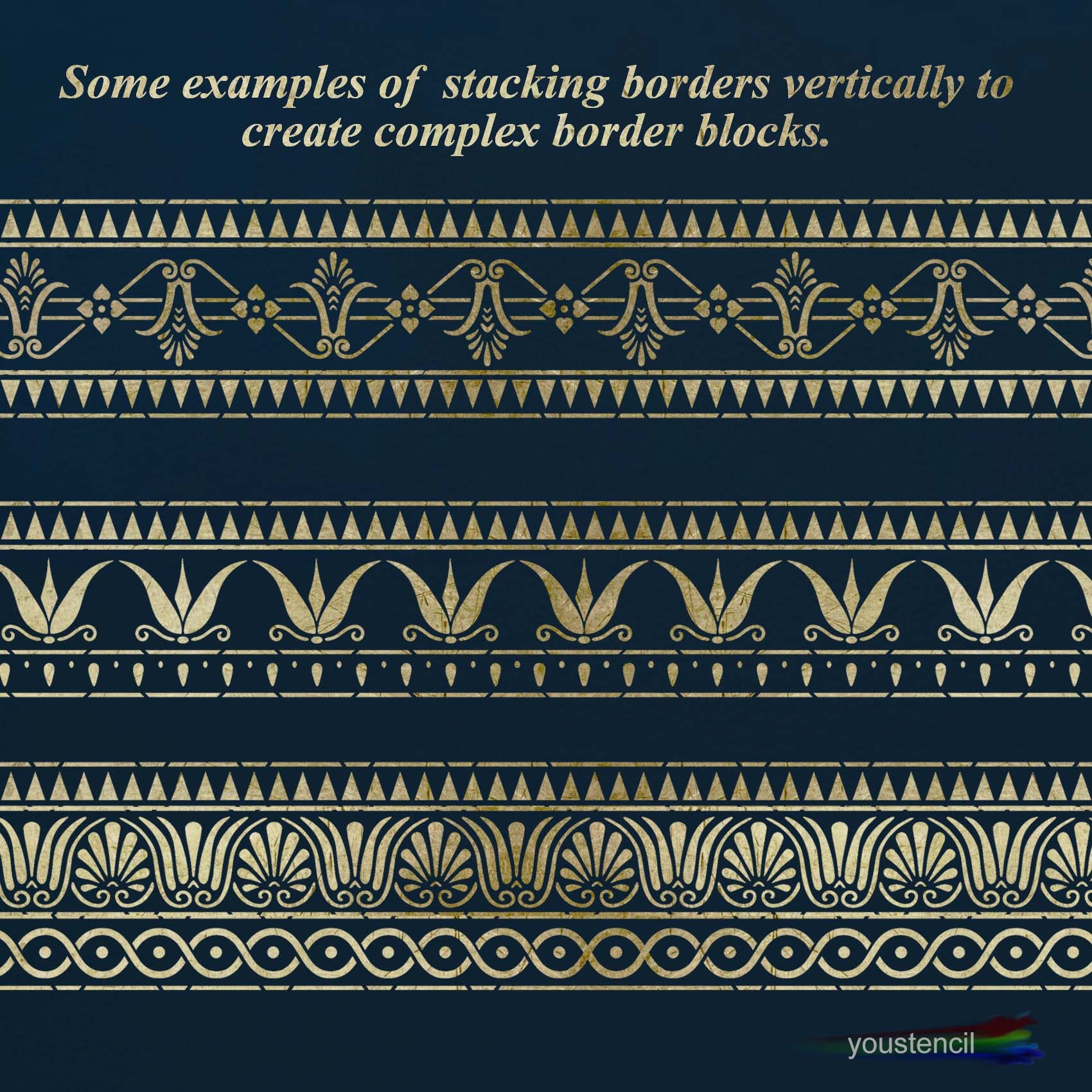 Greek Decorative Borders Stencil for Walls Art and | Etsy