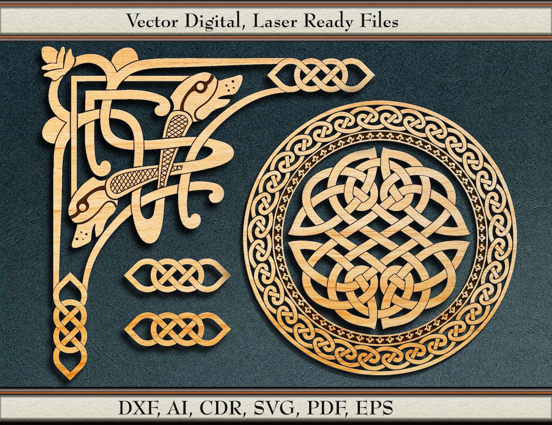Celtic Knot Vector, Corner Design #5, Svg, Dxf, Ai, Cdr, Pdf, Eps. for ...