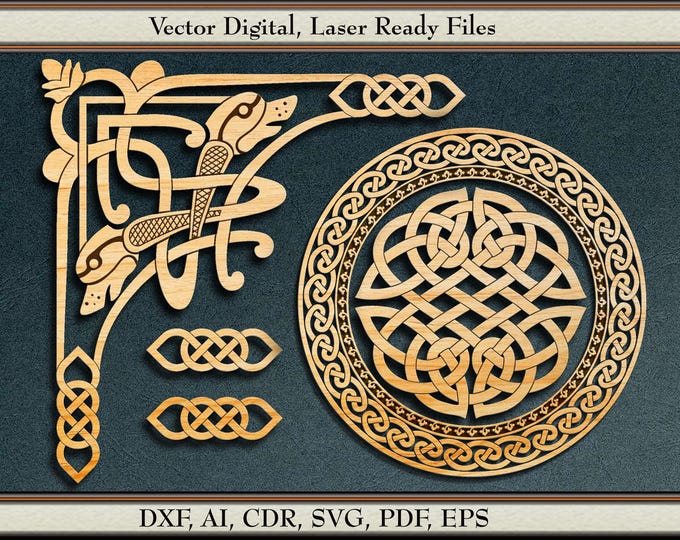Celtic Knot Border Vector, #93, Svg, Dxf, Ai, Cdr, Pdf, Eps. Laser Cut ...