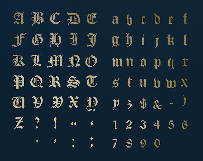 Old English Letter Set Laser Cut Stencil for Airbrush Design, Painting ...
