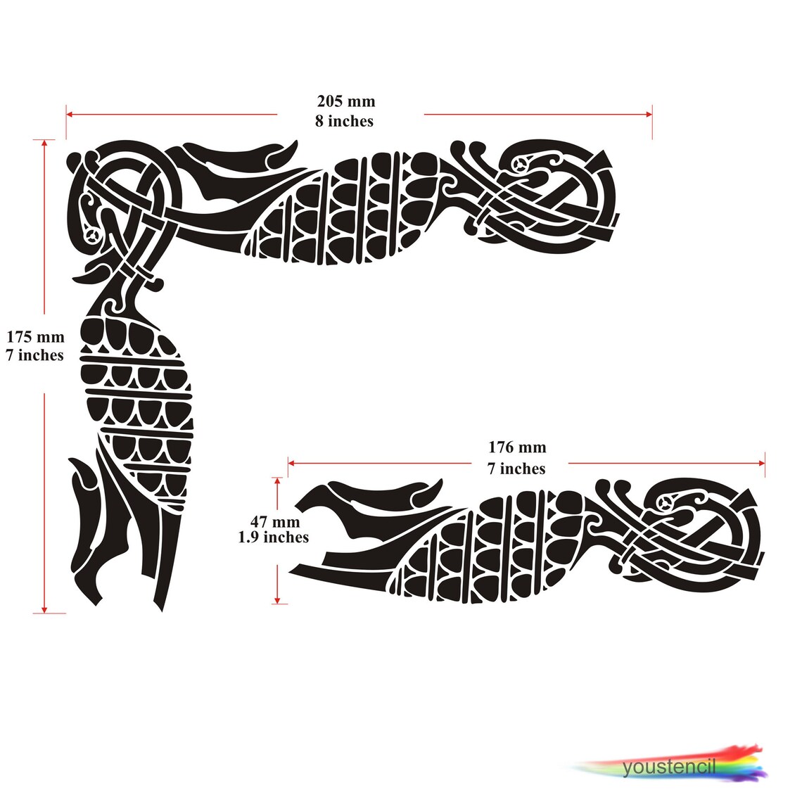 Celtic Viking Border Stencil With Corners. ST35 - Etsy Sweden