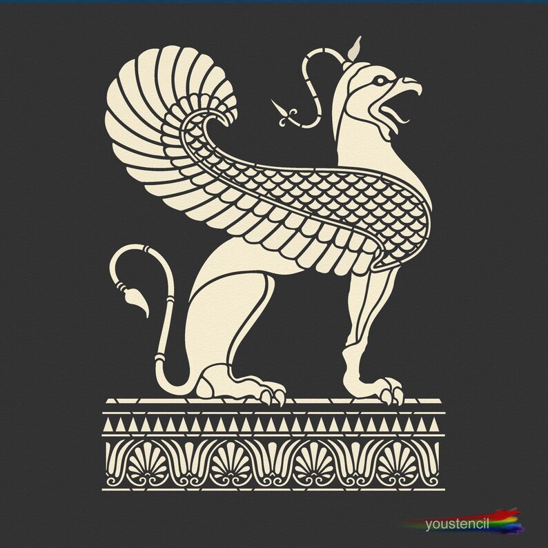 Greek Griffin Stencil ST102 - Etsy