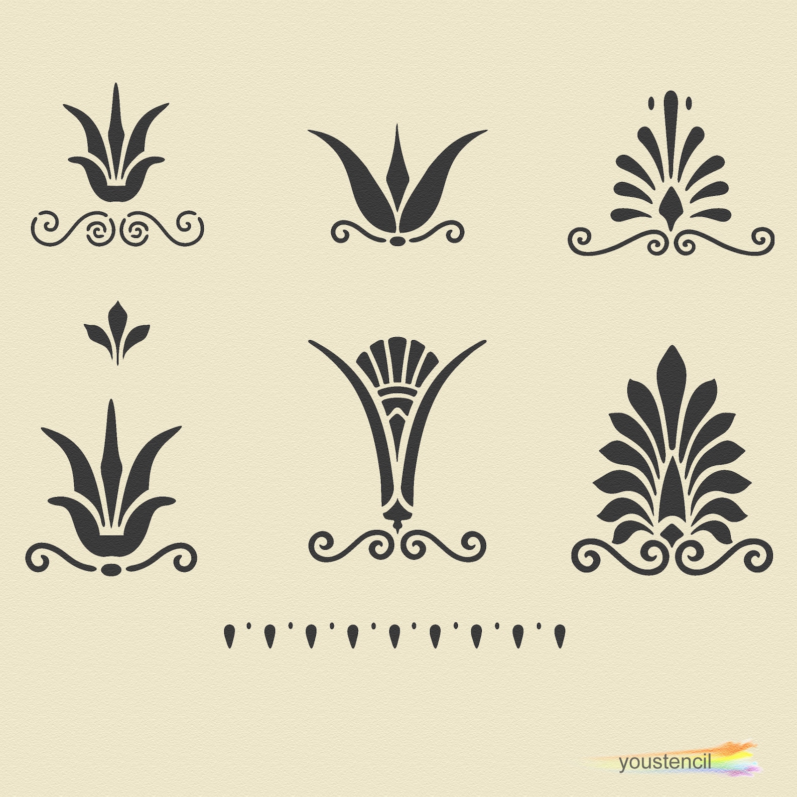 Greek Decorative Motifs Stencil 1 . for Walls Art and - Etsy Australia