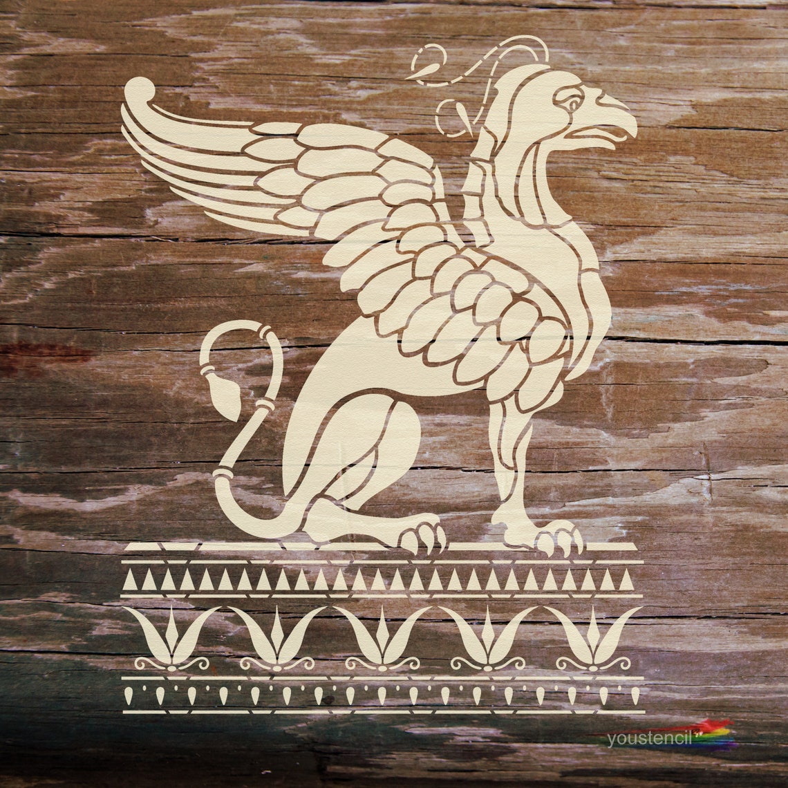 Greek Griffin Stencil . for Art Walls and Furniture. ST100 | Etsy