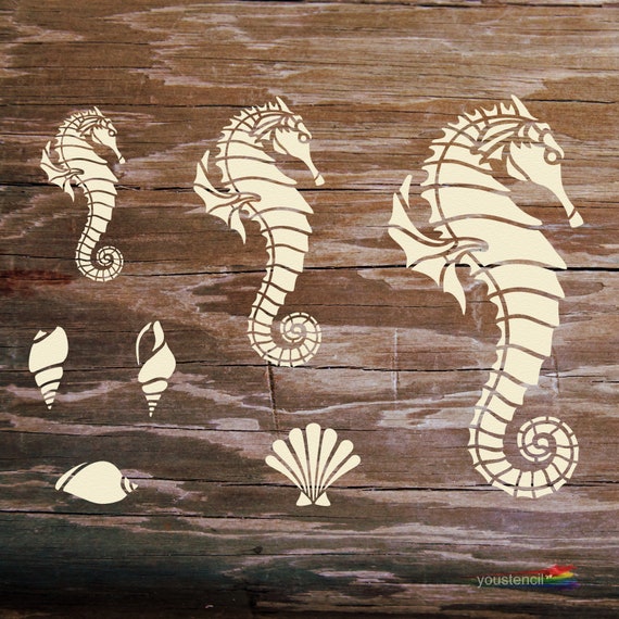 Printable Seahorse Stencil