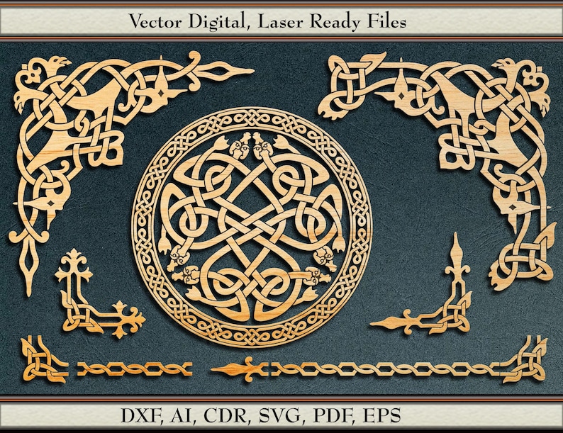 Celtic Knot Vector, Corner Design #4, Svg, Dxf, Ai, Cdr, Pdf, Eps. for ...