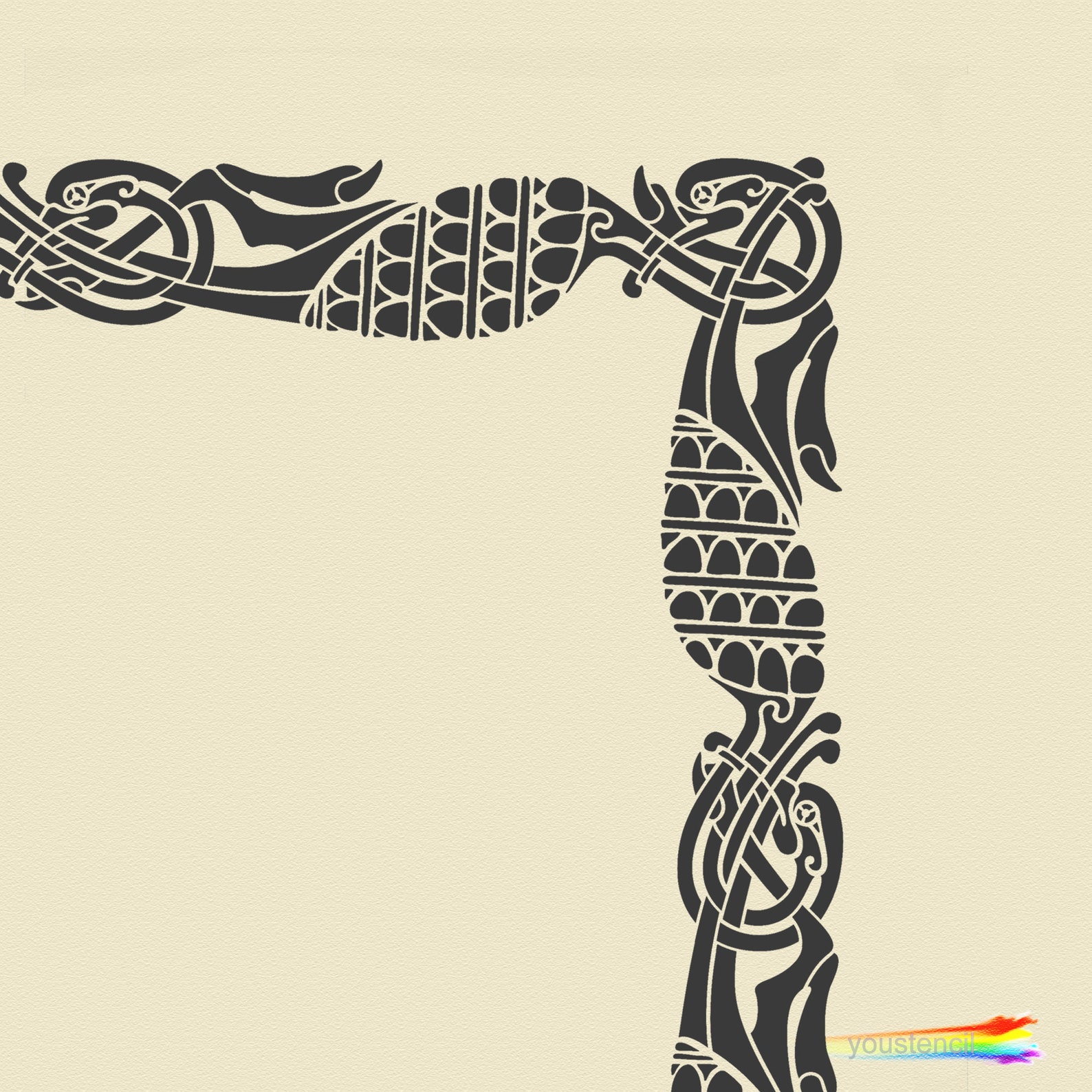 Celtic Viking Border Stencil With Corners. ST35 - Etsy