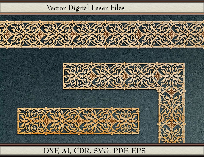 Moroccan Border Vector 73 Svg Dxf Ai Cdr Pdf Eps. for - Etsy