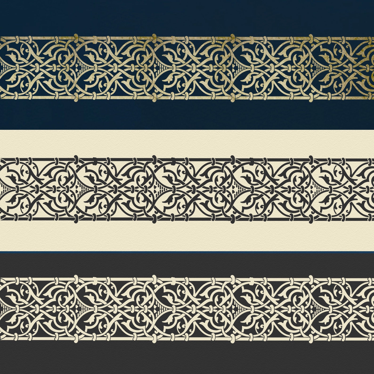 Moroccan Border Stencil. for Walls , Art and Furniture ST73 - Etsy