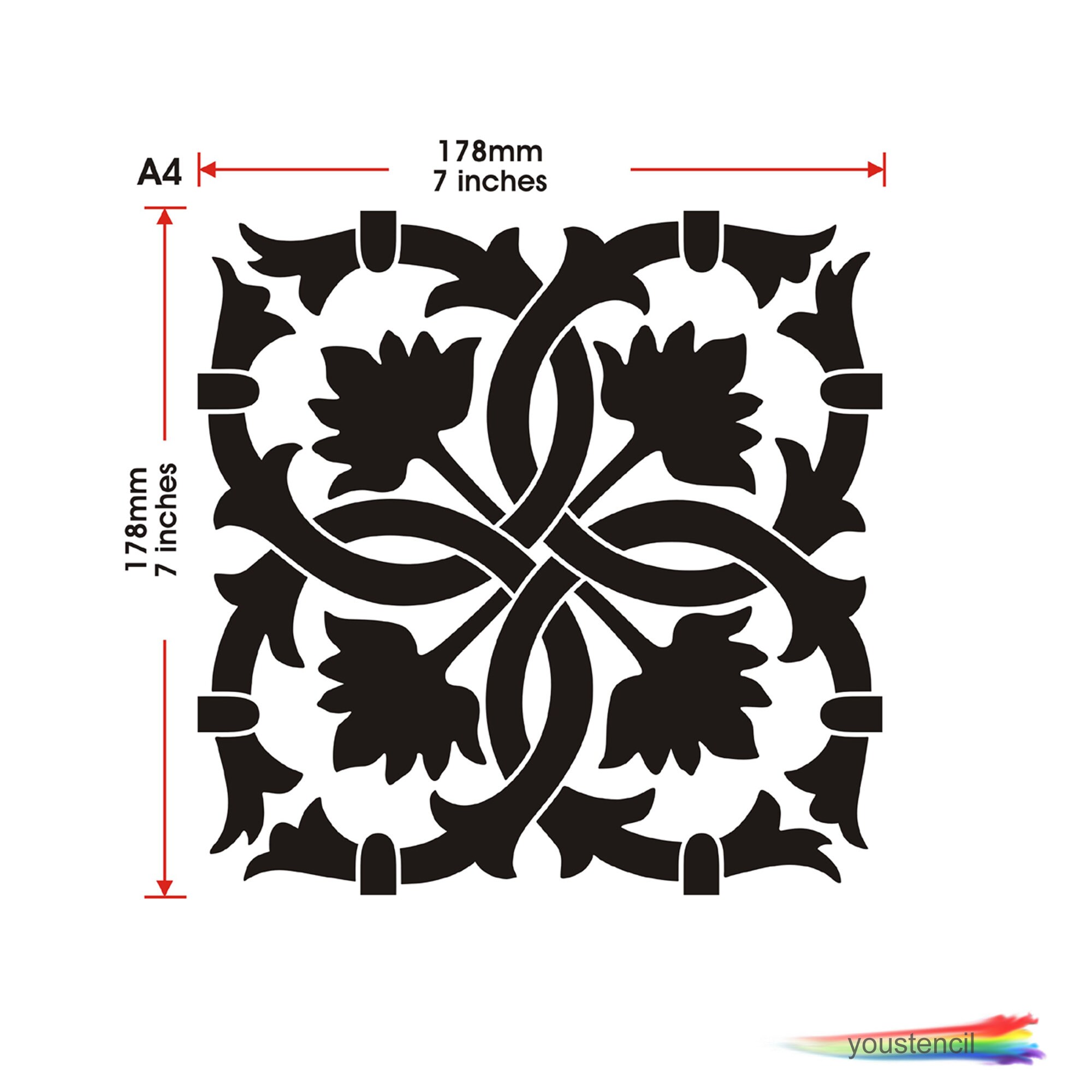 Portuguese Azulejos Tile Stencil ST84 - Etsy Australia