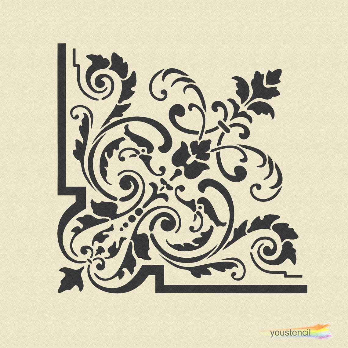 Victorian Corner Stencil for Art Walls & Furniture ST80 - Etsy Australia