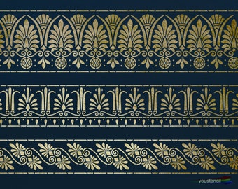 Palmette Floral Ornament Pattern Stencil by Studior12 Craft DIY Greek ...