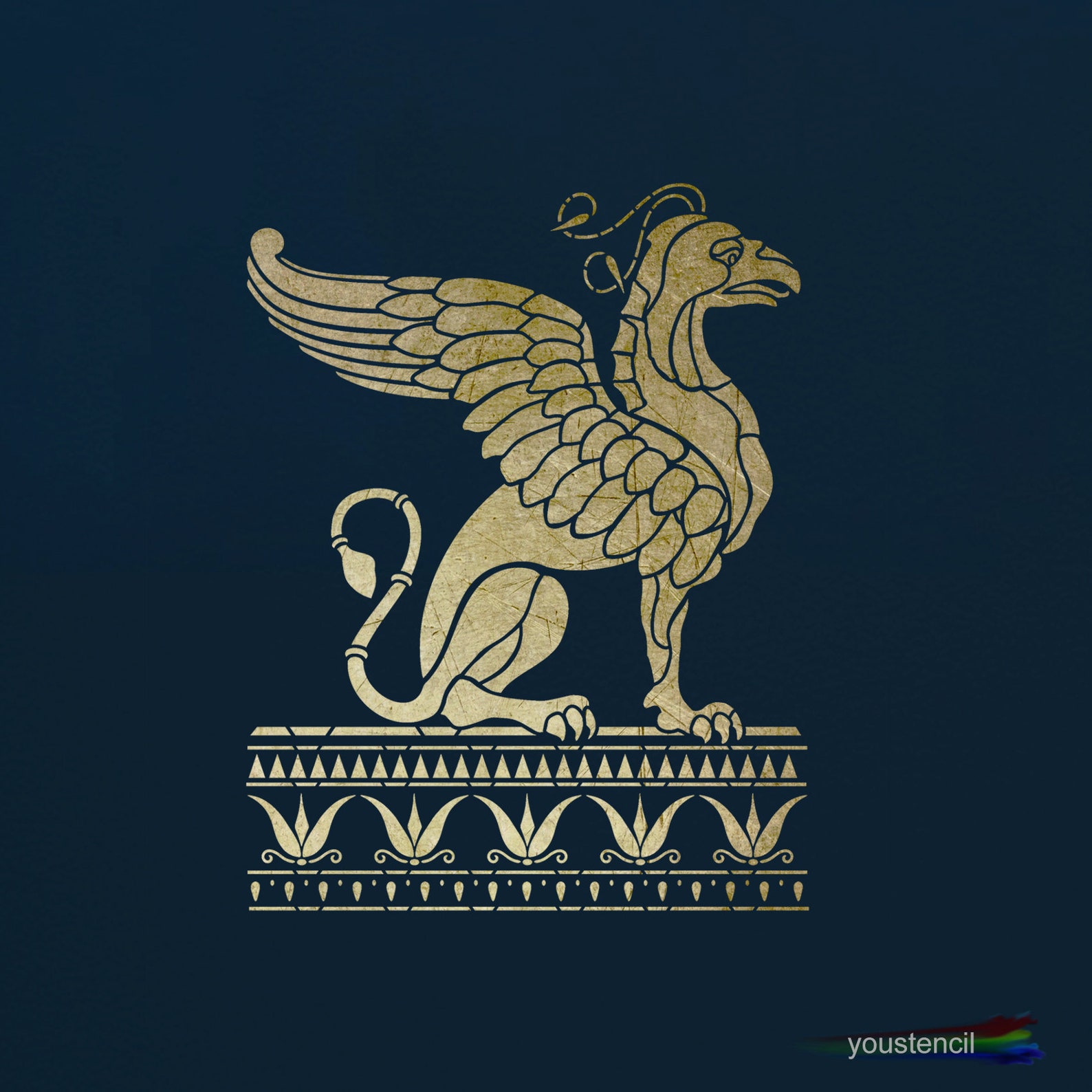 Greek Griffin Stencil . for Art Walls and Furniture. ST100 | Etsy