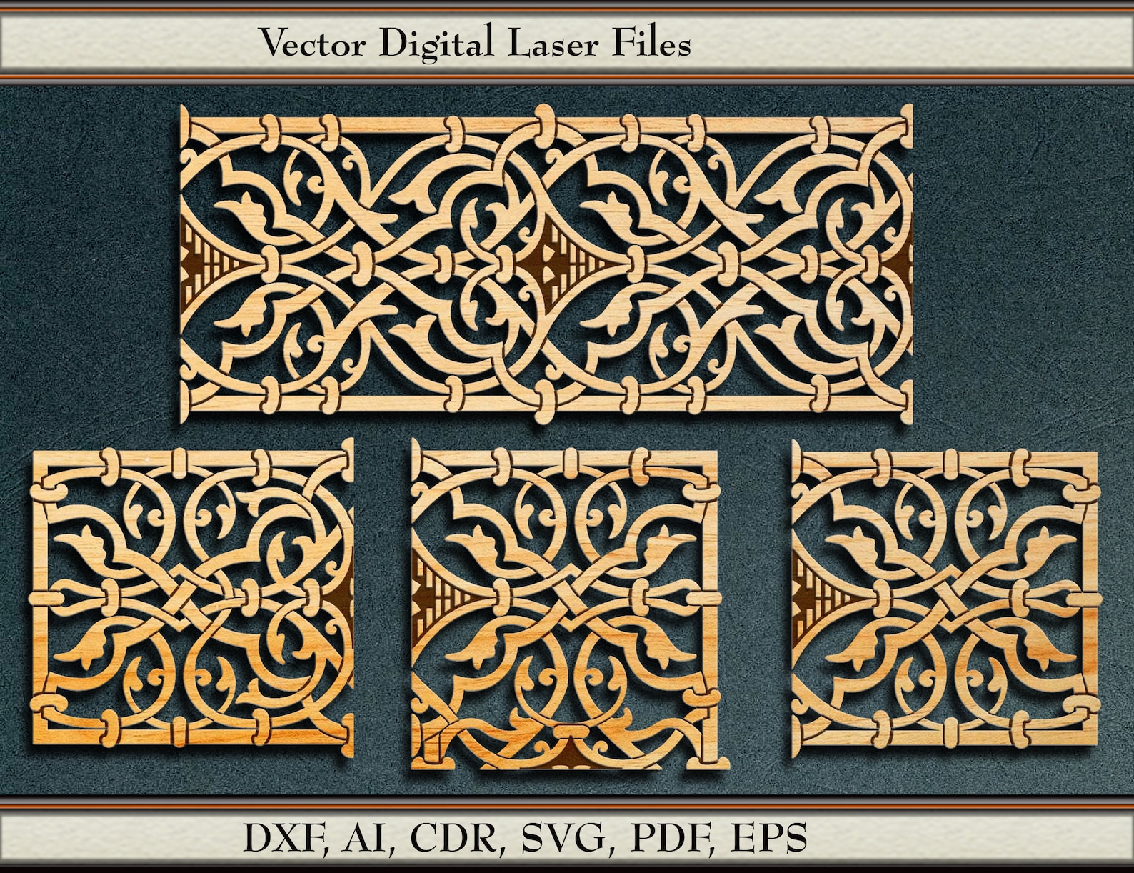 Moroccan Border Vector 73 Svg Dxf Ai Cdr Pdf Eps. for - Etsy