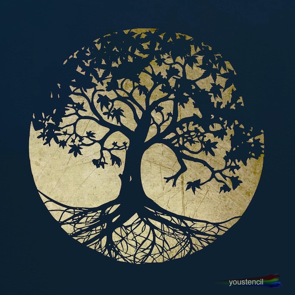 Large Tree Stencil - Etsy